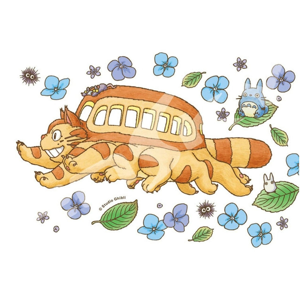 Ensky My Neighbour Totoro Hydrangeas and the Cat Bus Mini Jigsaw Puzzl - MINIMARU