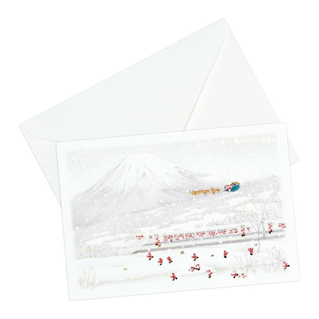 Greeting Life Japanese Style mini Santa Christmas Card Shinkansen ...